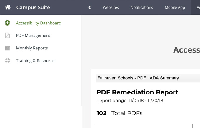 Accessibility Dashboard – SchoolStatus Sites